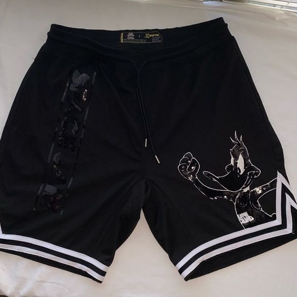DE.KRYPTIC | Shorts | Menstune Squad Daffy Duck Jersey Shorts With Sequins | Poshmark